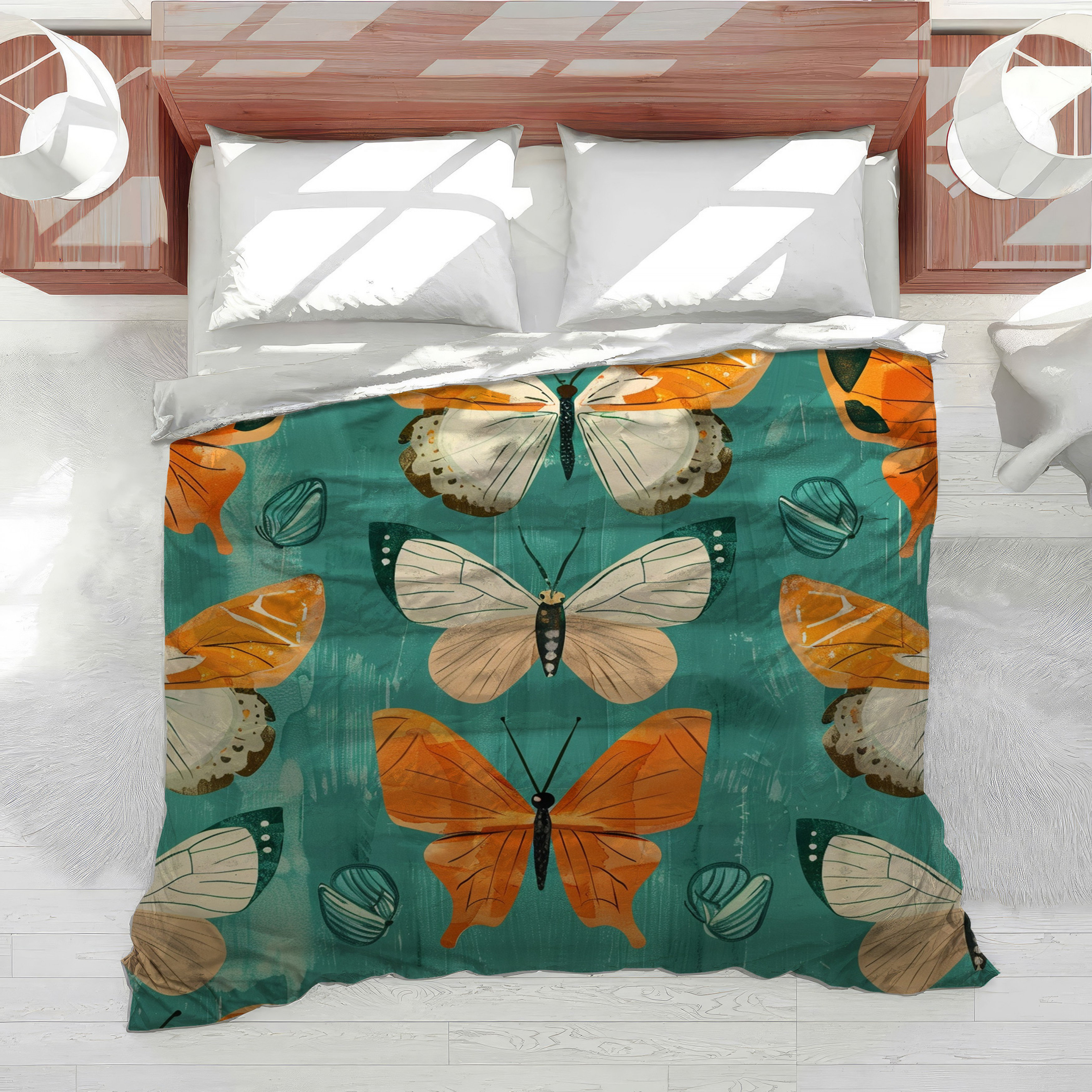 VisionDecor Butterflies Bedding Insect Duvet Cover Hollywood Regency ...