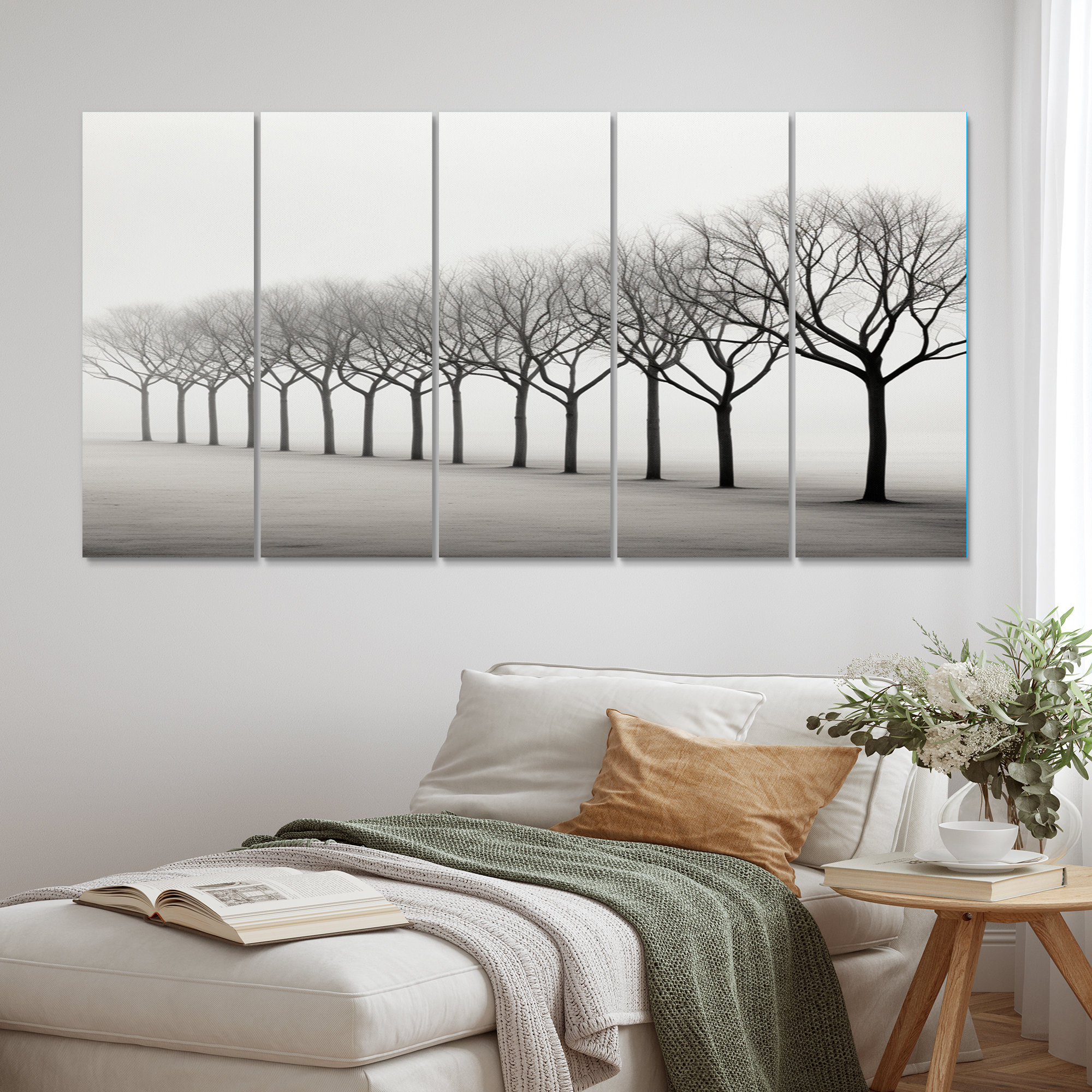 Latitude Run® Grey And White Winter Trees I - Floral Metal Wall Decor ...
