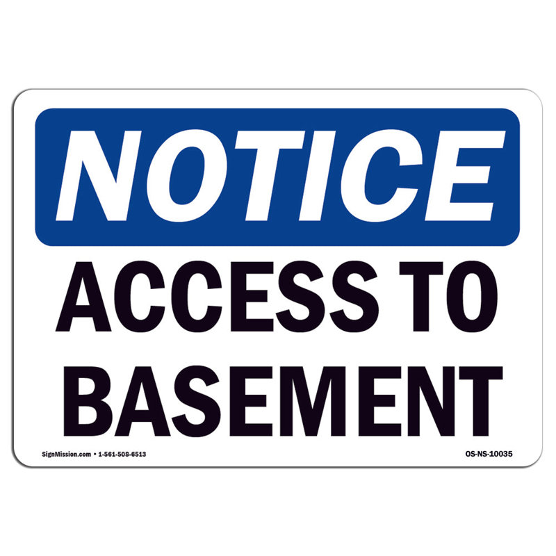 SignMission Access to Basement Sign | Wayfair