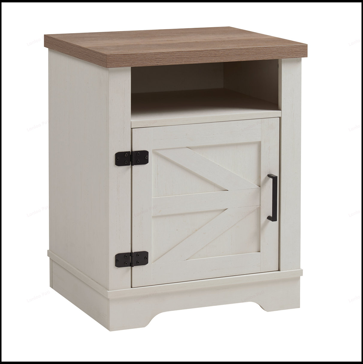 Ophelia & Co. Rustic Farmhouse Nightstand with Barn Door and Multiple ...