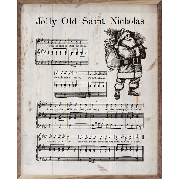 The Holiday Aisle® Jolly Old St Nick Sheet Music Whitewash | Wayfair