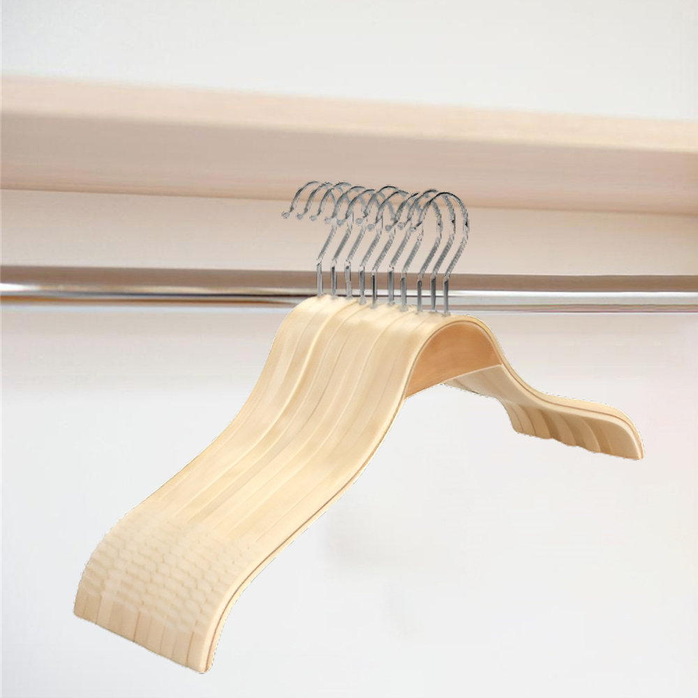Rebrilliant Ultra Thin Natural Wood Hanger With Ultra Soft Anti Slip ...