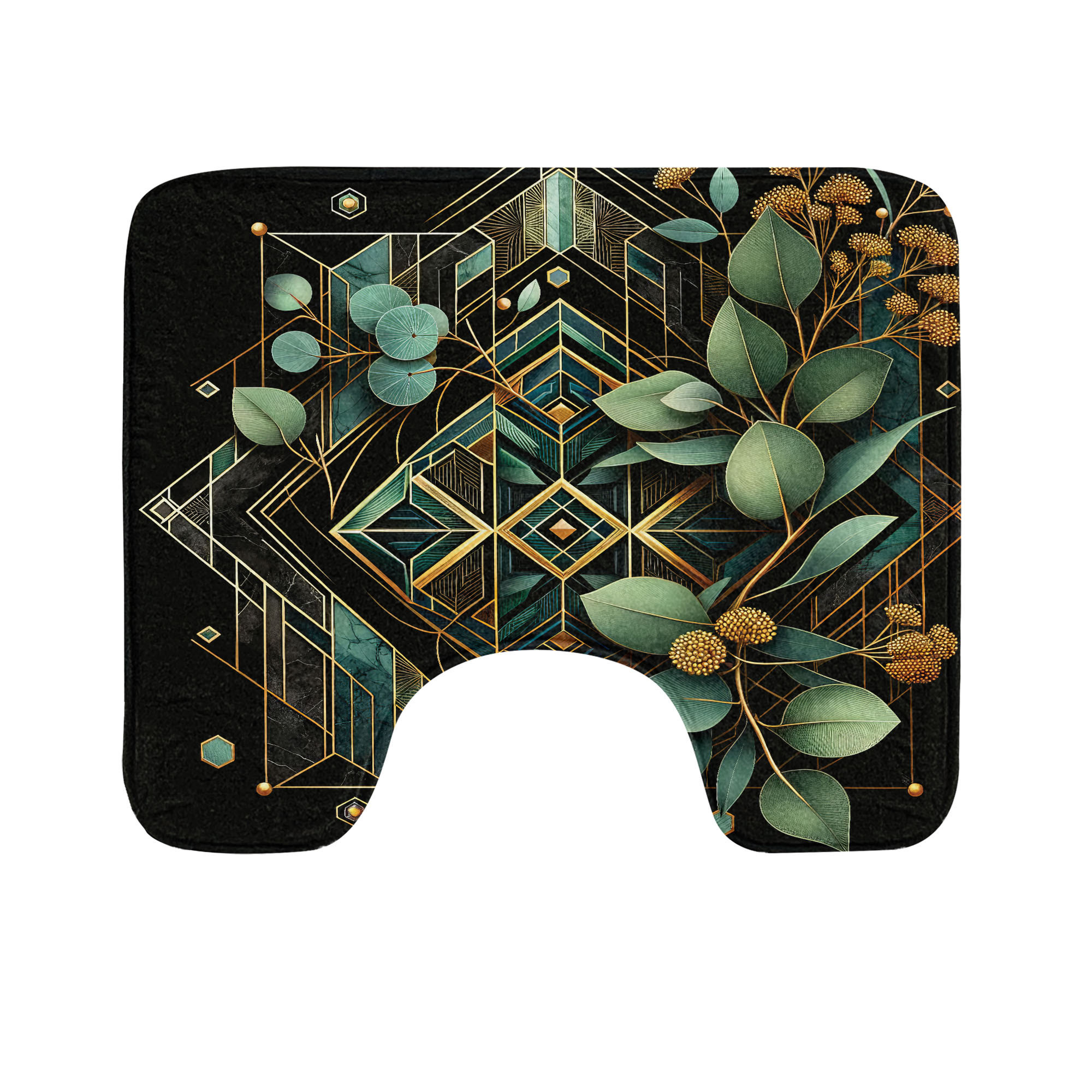 Winston Porter Eucalyptus Leaves Toilet Mat U-Shape Bathroom Rug 20 ...