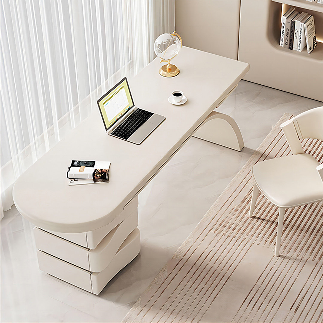 Furnire Lewi 62.99"White Rectangular Manufactured Wood desks | Wayfair