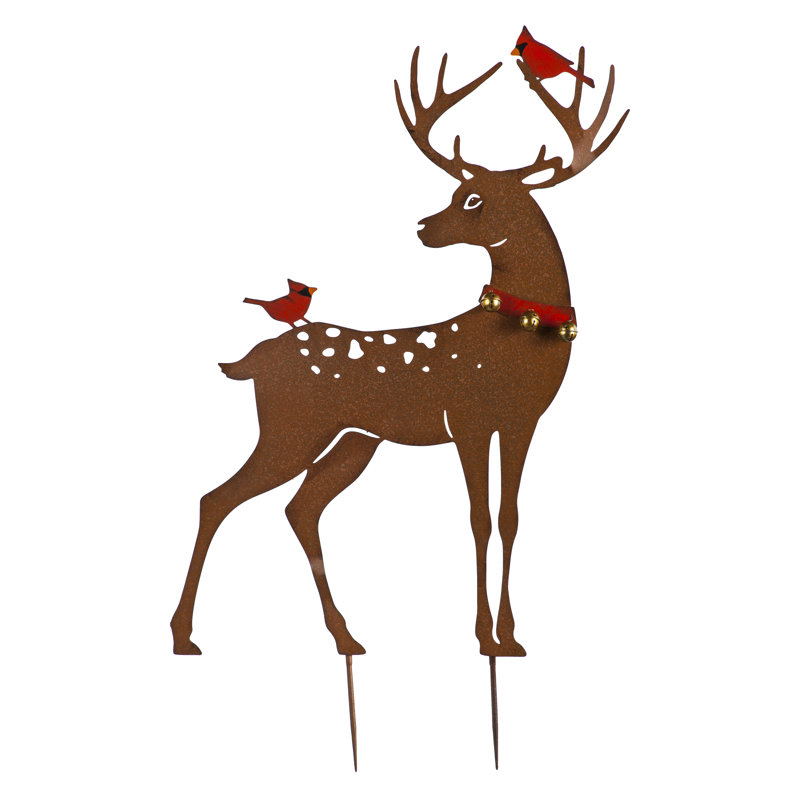 The Twillery Co. Rojas 2 Piece Metal Deer Garden Stake Set & Reviews ...