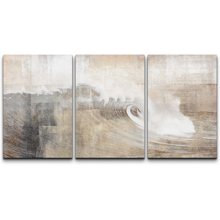 IDEA4WALL Gray & Tan Color Block Ocean Wave Overlay Nature Digital ...