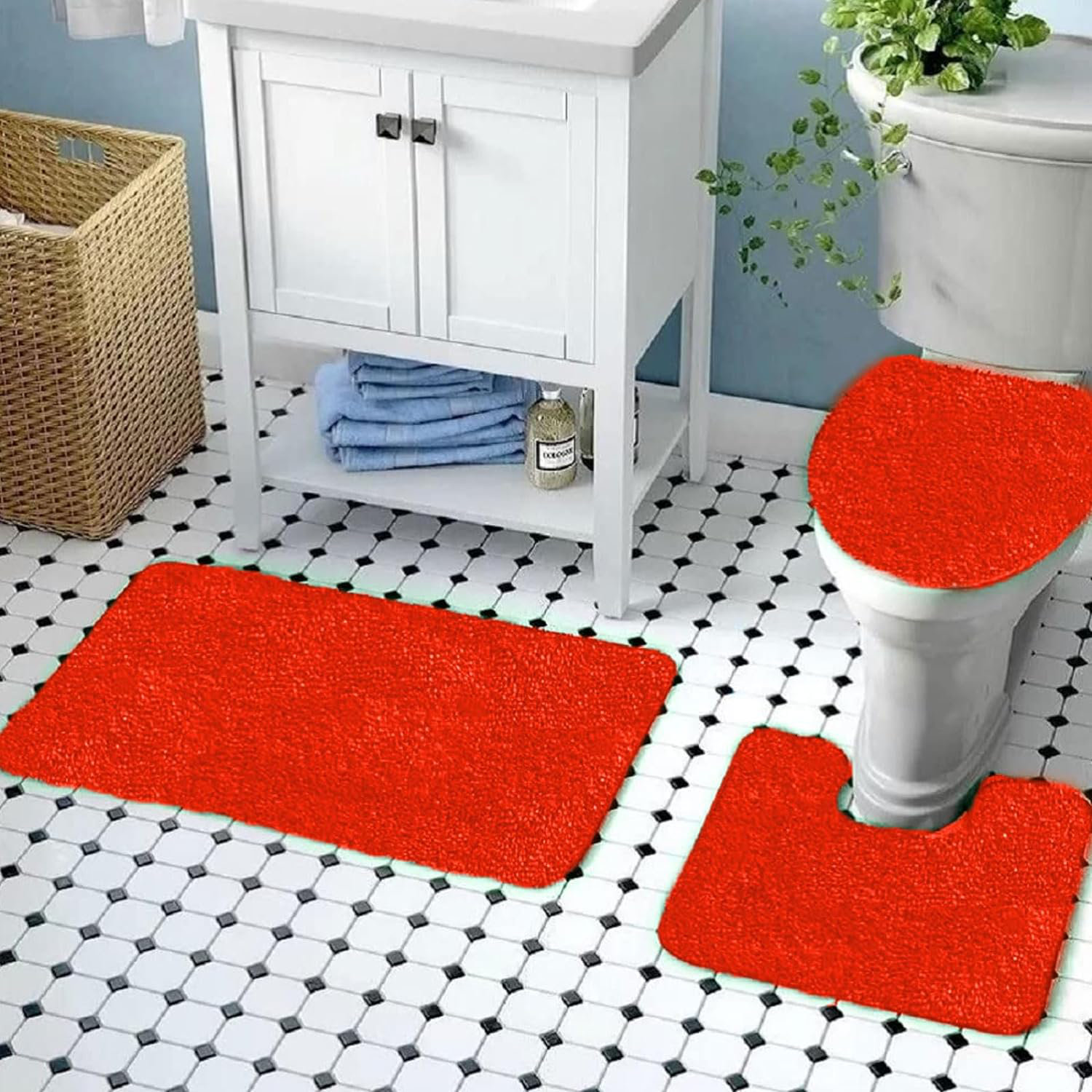 Ebern Designs Aashray Solid Color Bath Rug Set | Wayfair