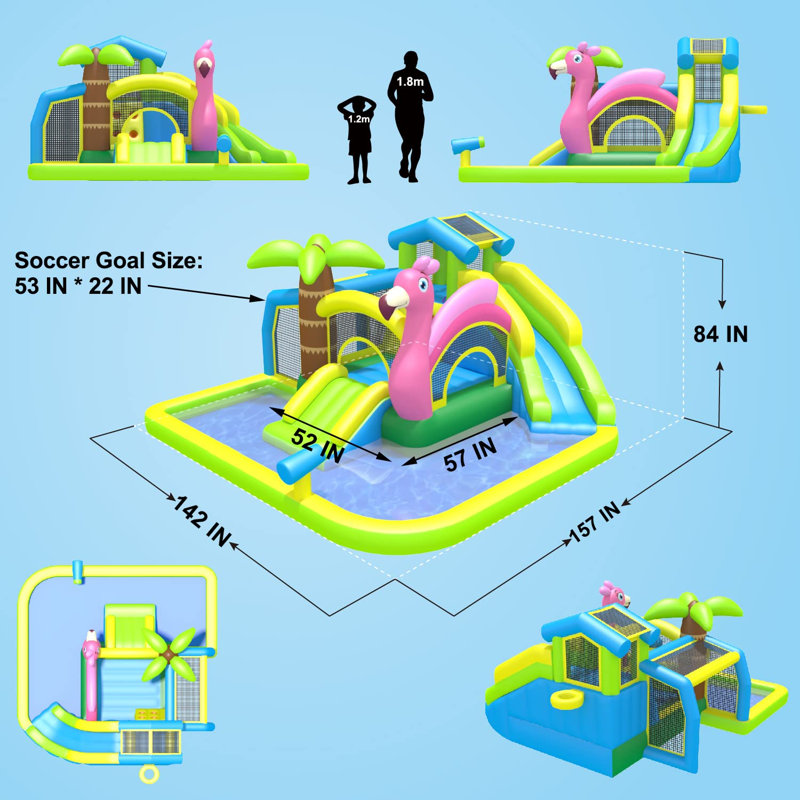 BESTPARTY 12' x 12' Inflatable Water Slide with Air Blower | Wayfair