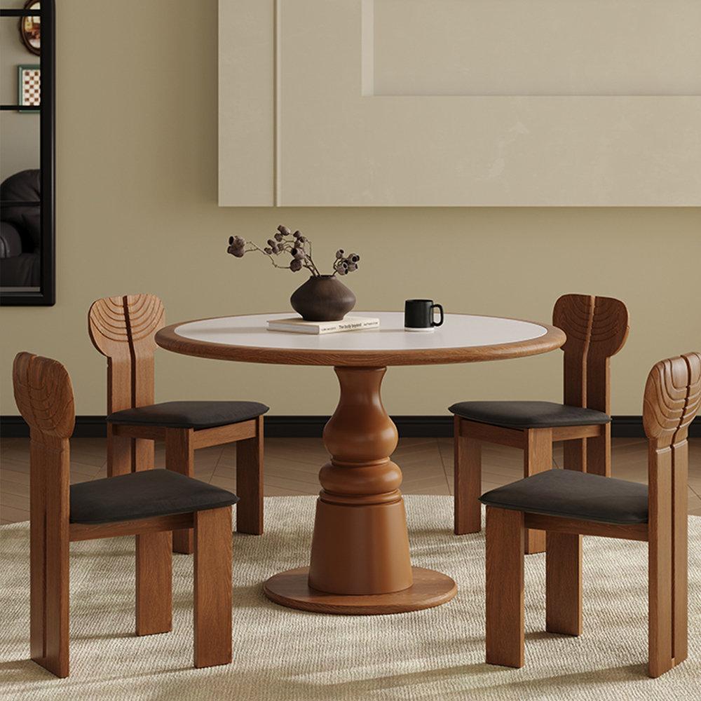 Pakloer French style round built-in dining table sets | Wayfair