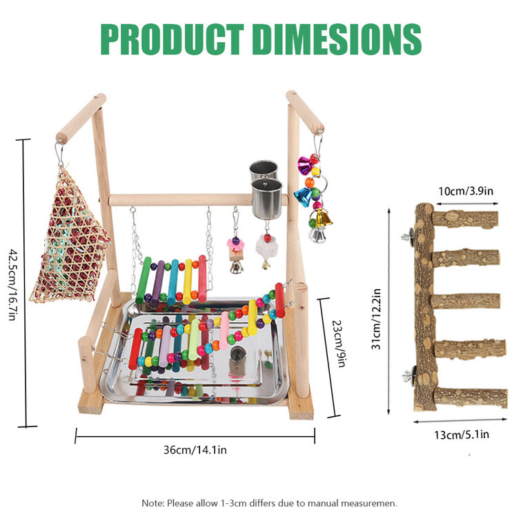 UMMA, LLC 16.7'' Wood Bird Play Gym for Table Top - Wayfair Canada