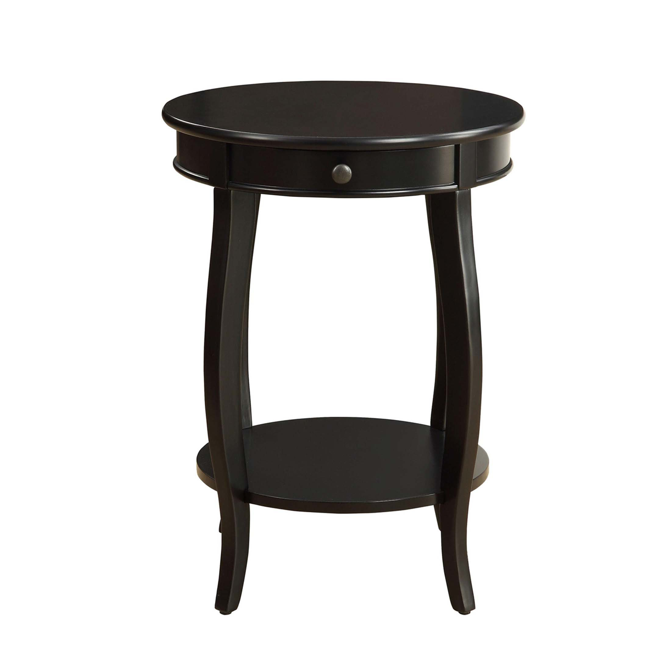 Red Barrel Studio® Round Top Accent Table With 1 Drawer And Open ...