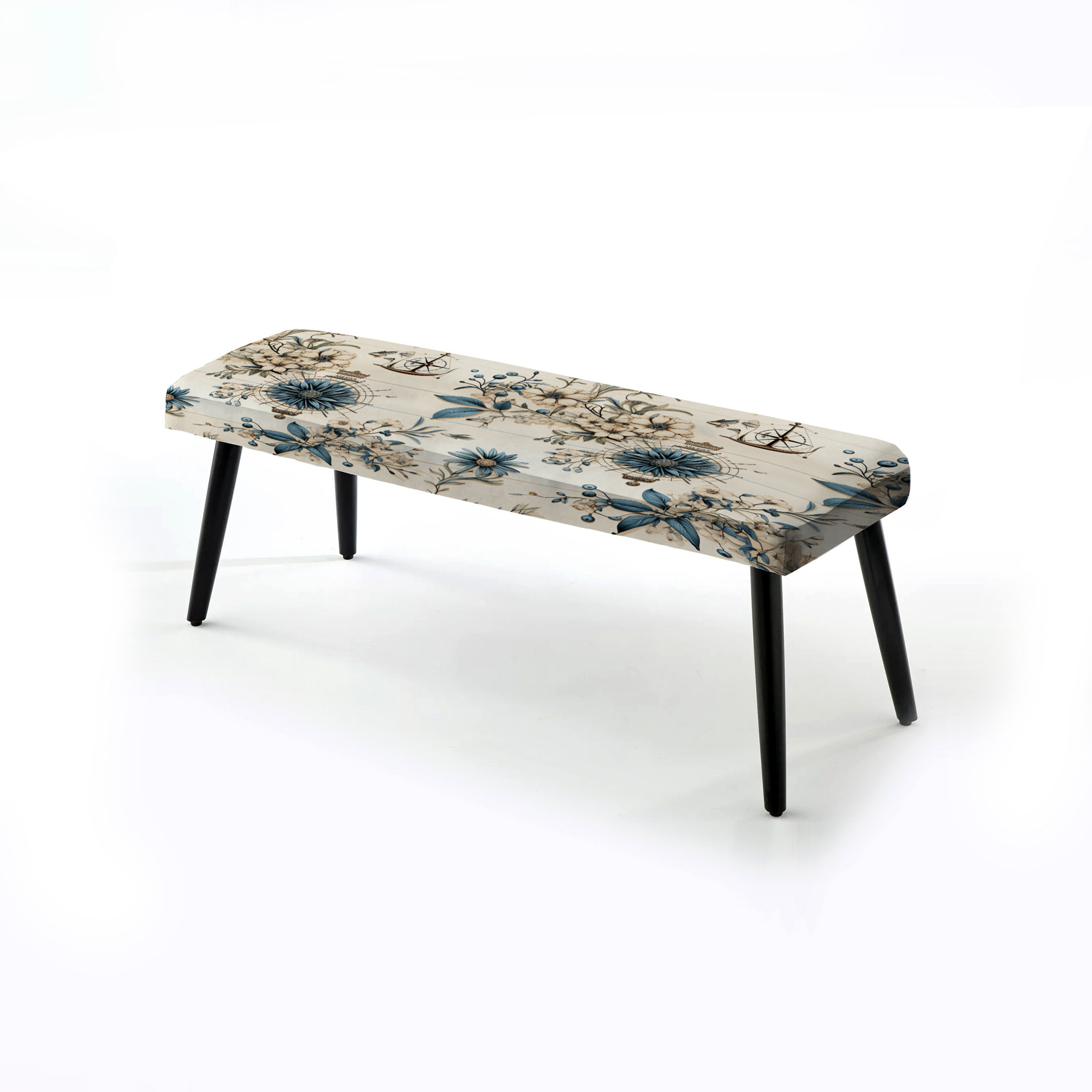 Design Art Vintage Nautical Floral Compass Journey - Coastal ...