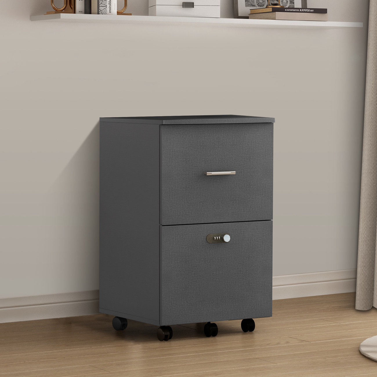 Ebern Designs 2 Drawer Accent Chest, Rolling File Cabinet, Office ...