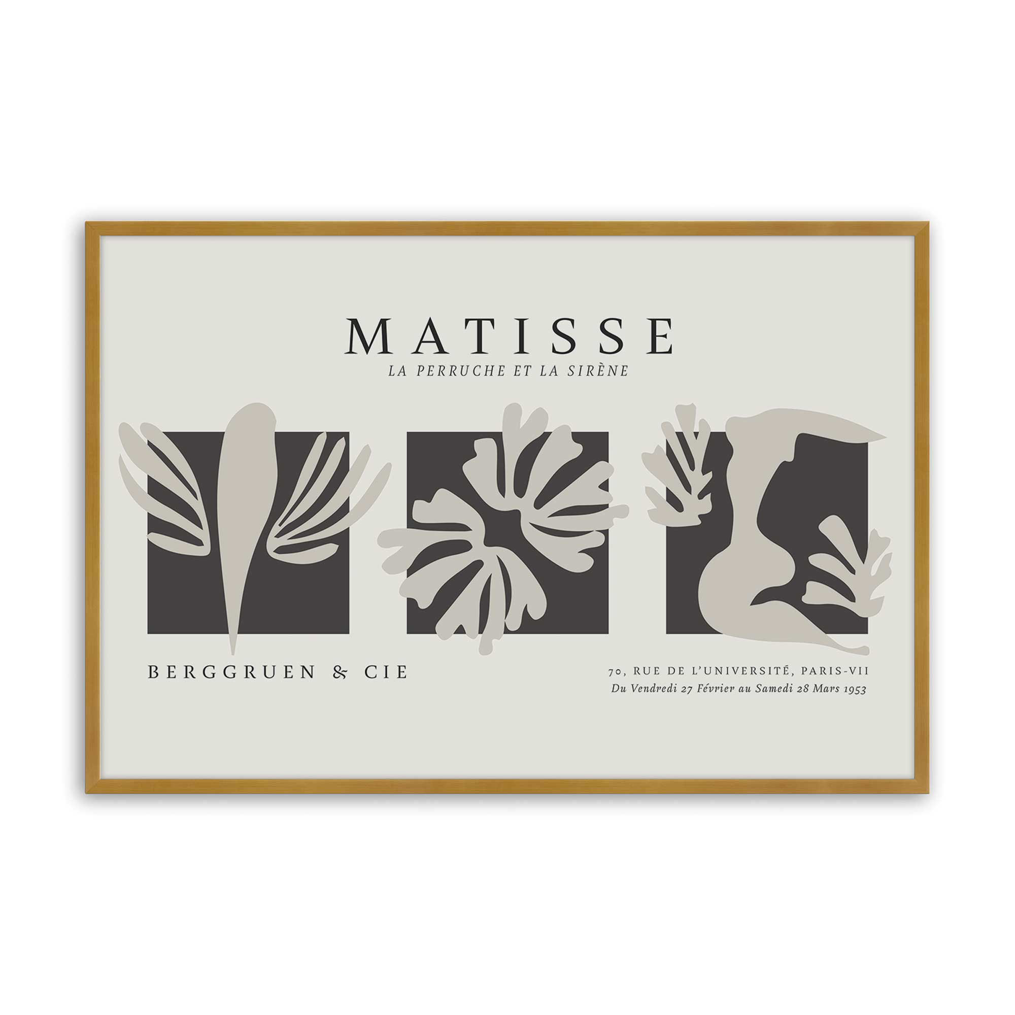 George Oliver The Parakeet and the Mermaid Trio by Matisse Print in a ...