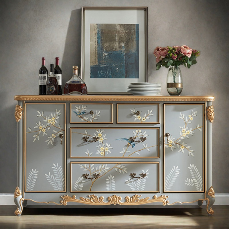 NICECABINET Retro Light Luxury Painted Wooden Sideboards | Wayfair