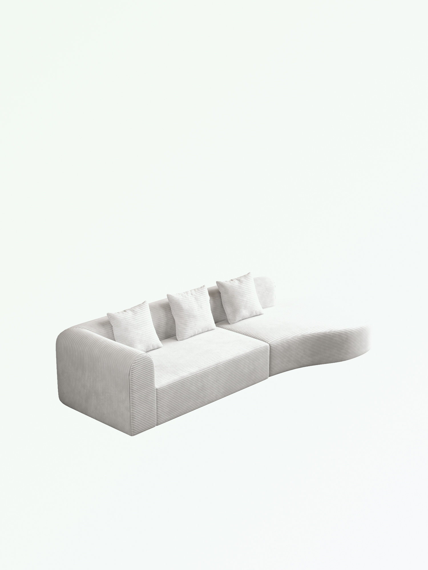 Brayden Studio® corduroy extra large deep modular sofa with three ...