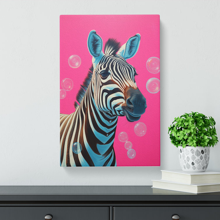 Latitude Vive Zebra Bubble Gum Painting - Art Prints | Wayfair.co.uk