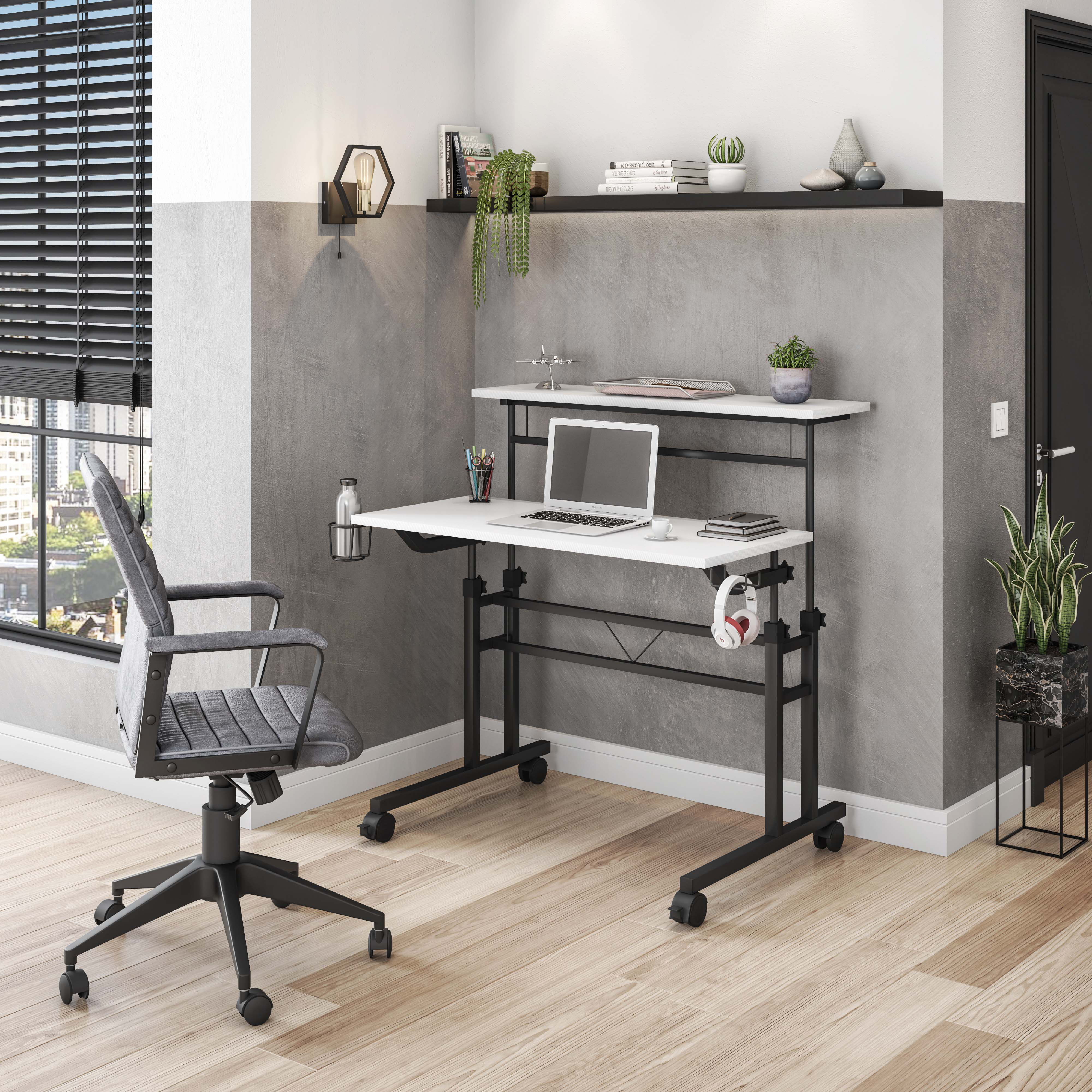 Inbox Zero Adjustable Metal Base Standing Desk & Reviews | Wayfair