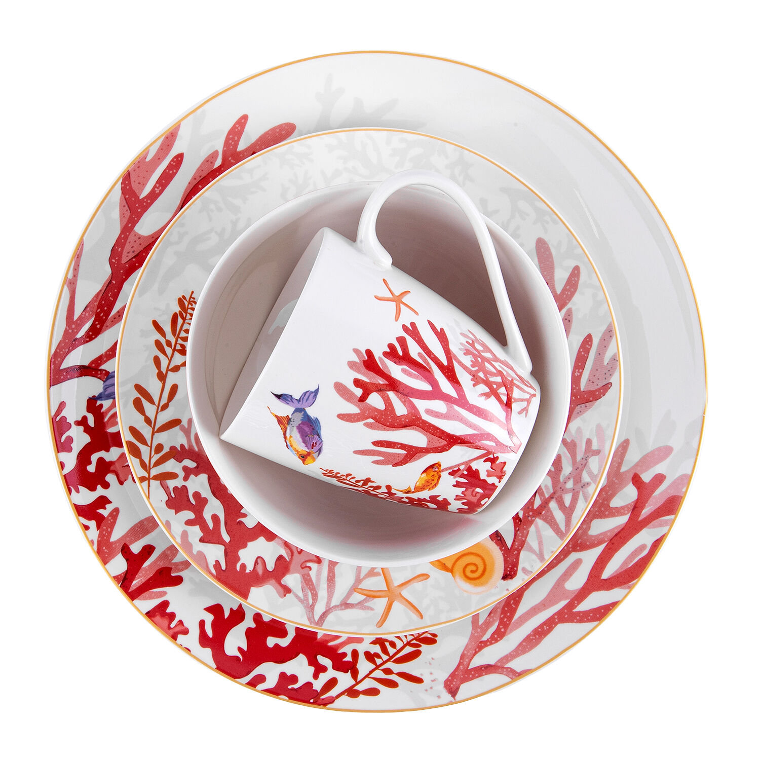 Highland Dunes Adrine 4 Piece Porcelain China Dinnerware Set | Wayfair