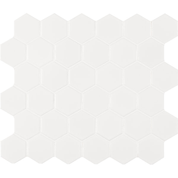 MSI Retro Hexo Bianco 2" x 2" Glossy Porcelain Mosaic Floor & Wall Tile ...