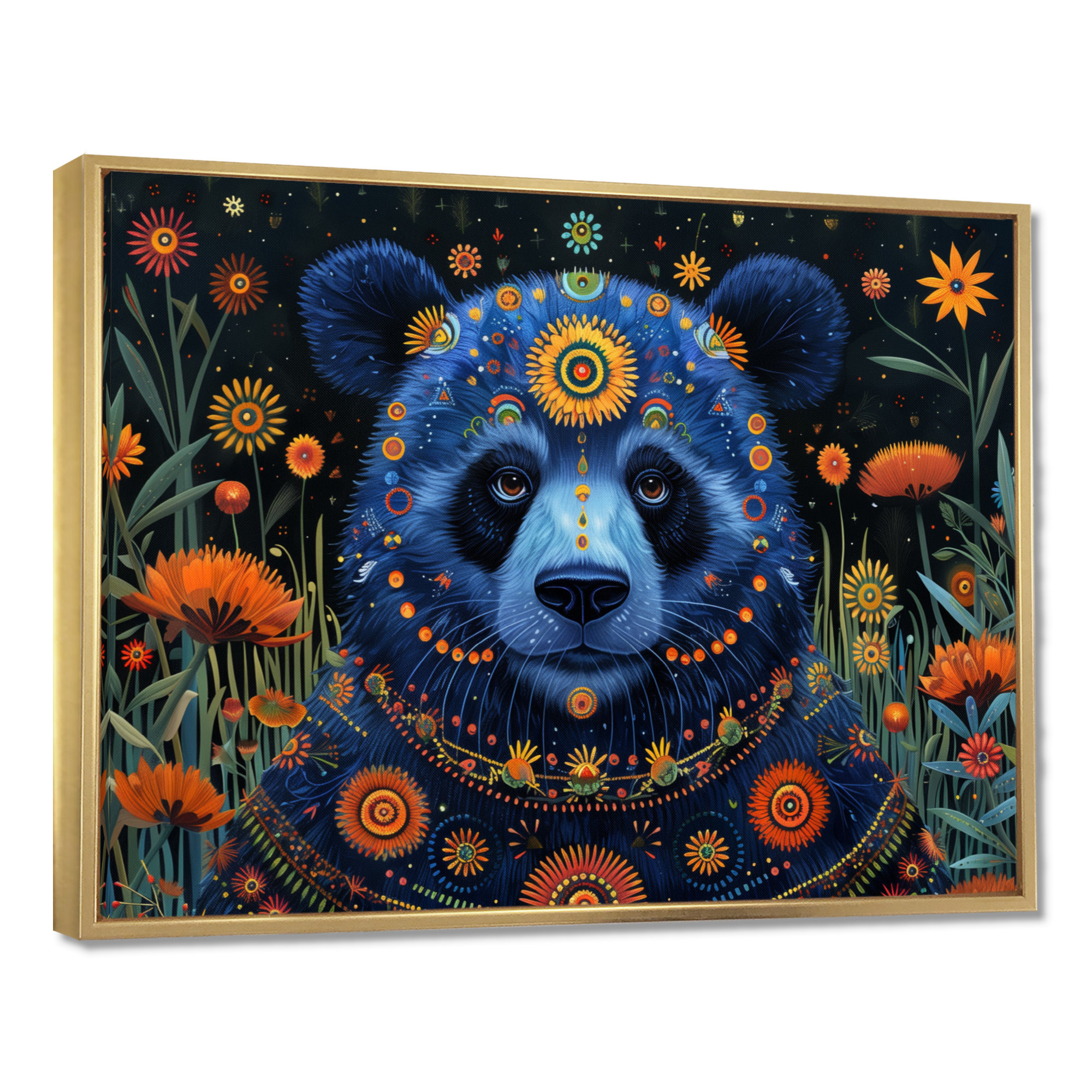 Bungalow Rose Blue Yellow Panda Mystical Panda I - Panda Animal Wall ...