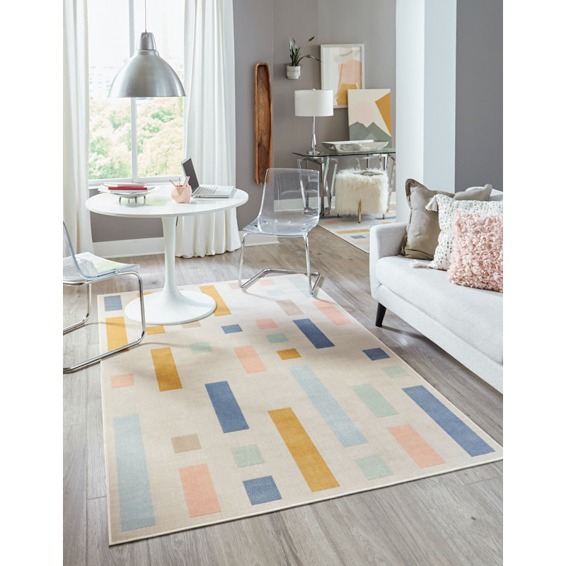 George Oliver Mccaleb Geometric Beige Area Rug & Reviews | Wayfair