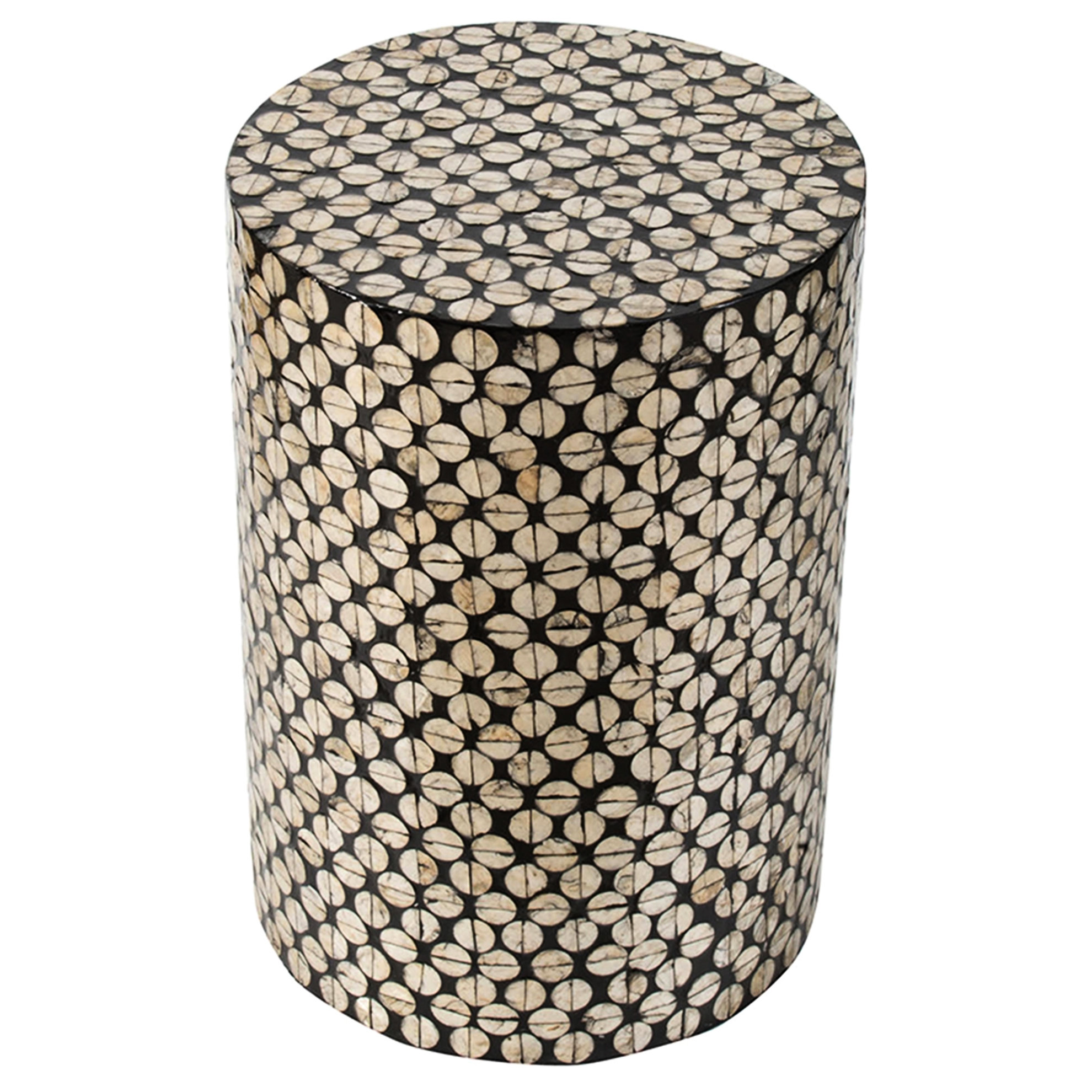 SnugglySolace Cylindrical Garden Accent Stool, Black Gold Finish, Fits ...