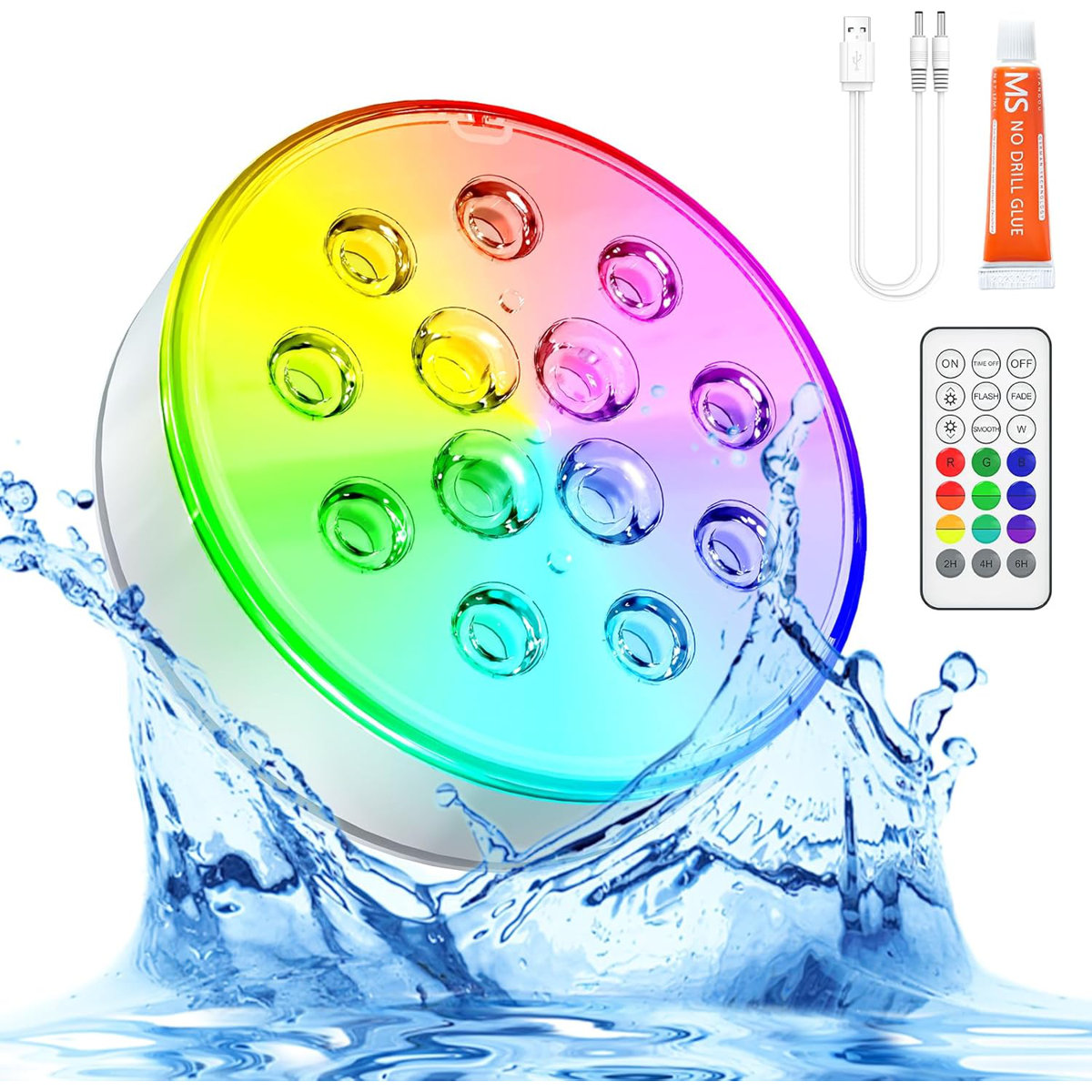 Zeki Shoggy Pool Lights, Upgraded Rechargeable Submersible LED Lights ...