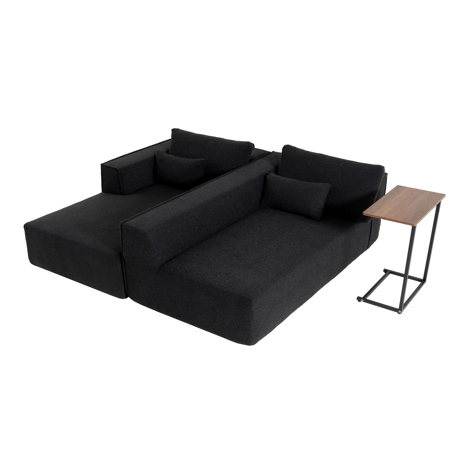 George Oliver Modular Sectional Sofa with Free Side Table,Wide Seat ...