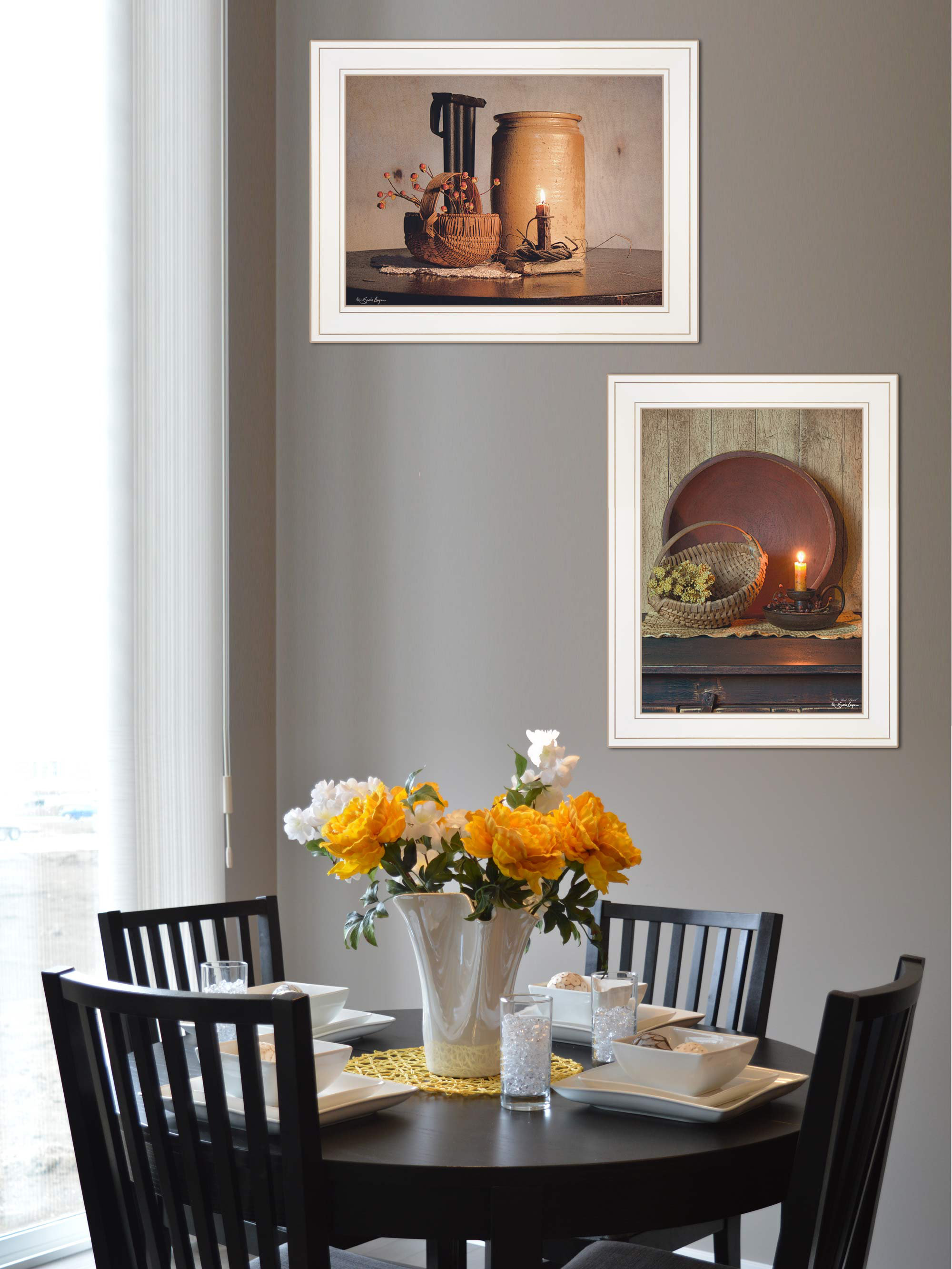 August Grove® Red Bowl / Bittersweet Basket 2-Piece Vignette Framed ...