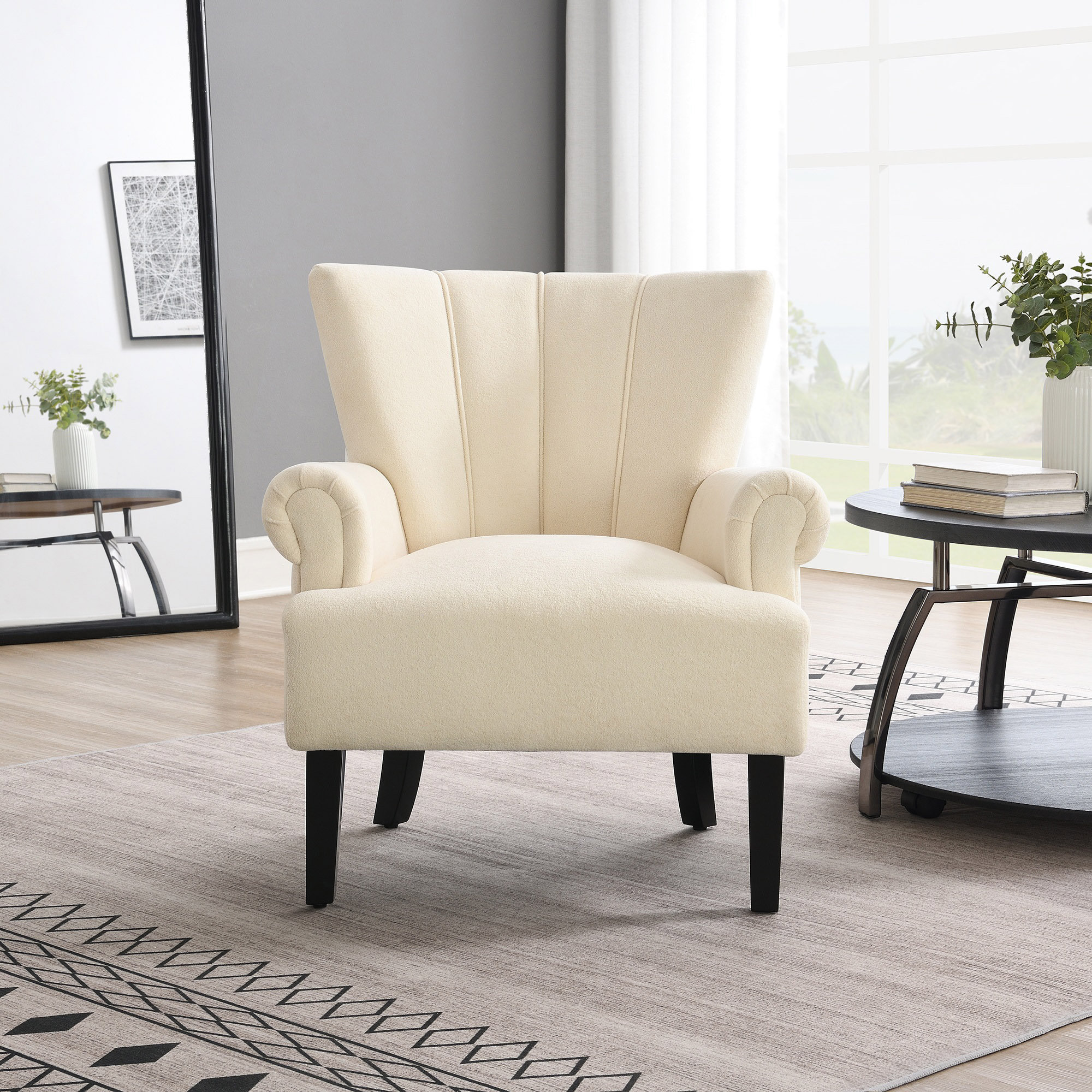 Winston Porter Modern Accent Living Room Chairs,Polyester Armchair Club ...