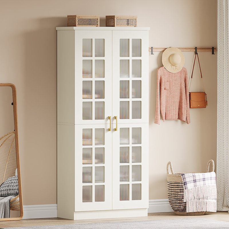 Hokku Designs 71'' Tall Shoe Cabinet With Doors, 8-tier Shoe Storage ...