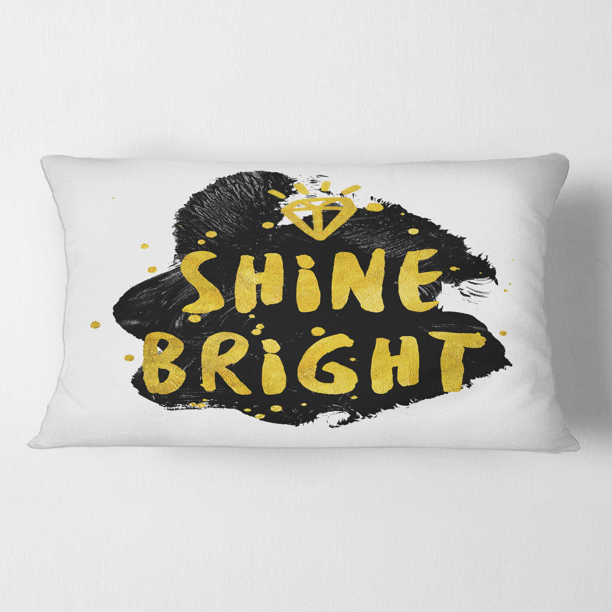 Design Art Shine Bright - Glam Printed Pillow | Wayfair