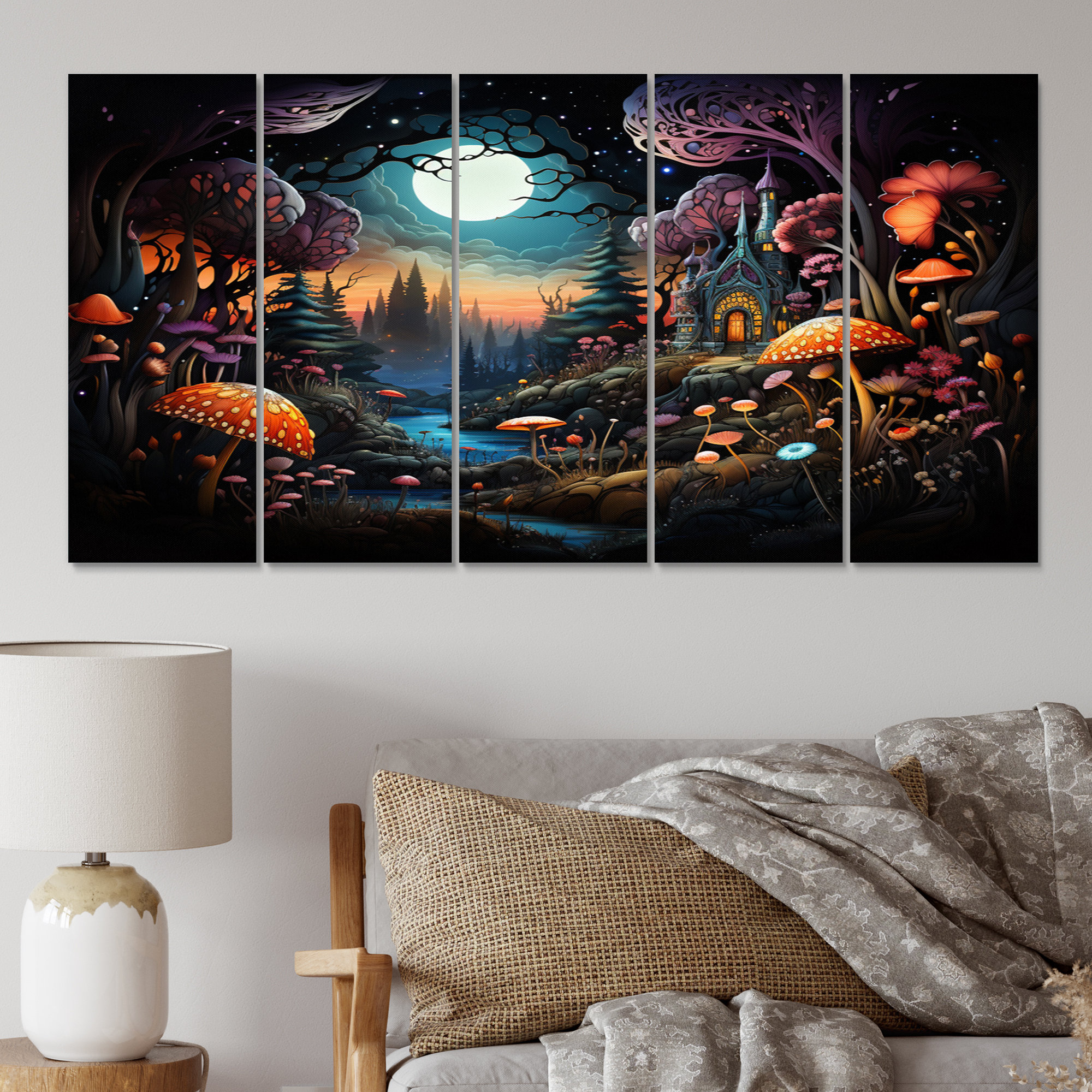 Latitude Run® " Bohemian Enchanted Forest Tapestry II " 5 - Pieces ...