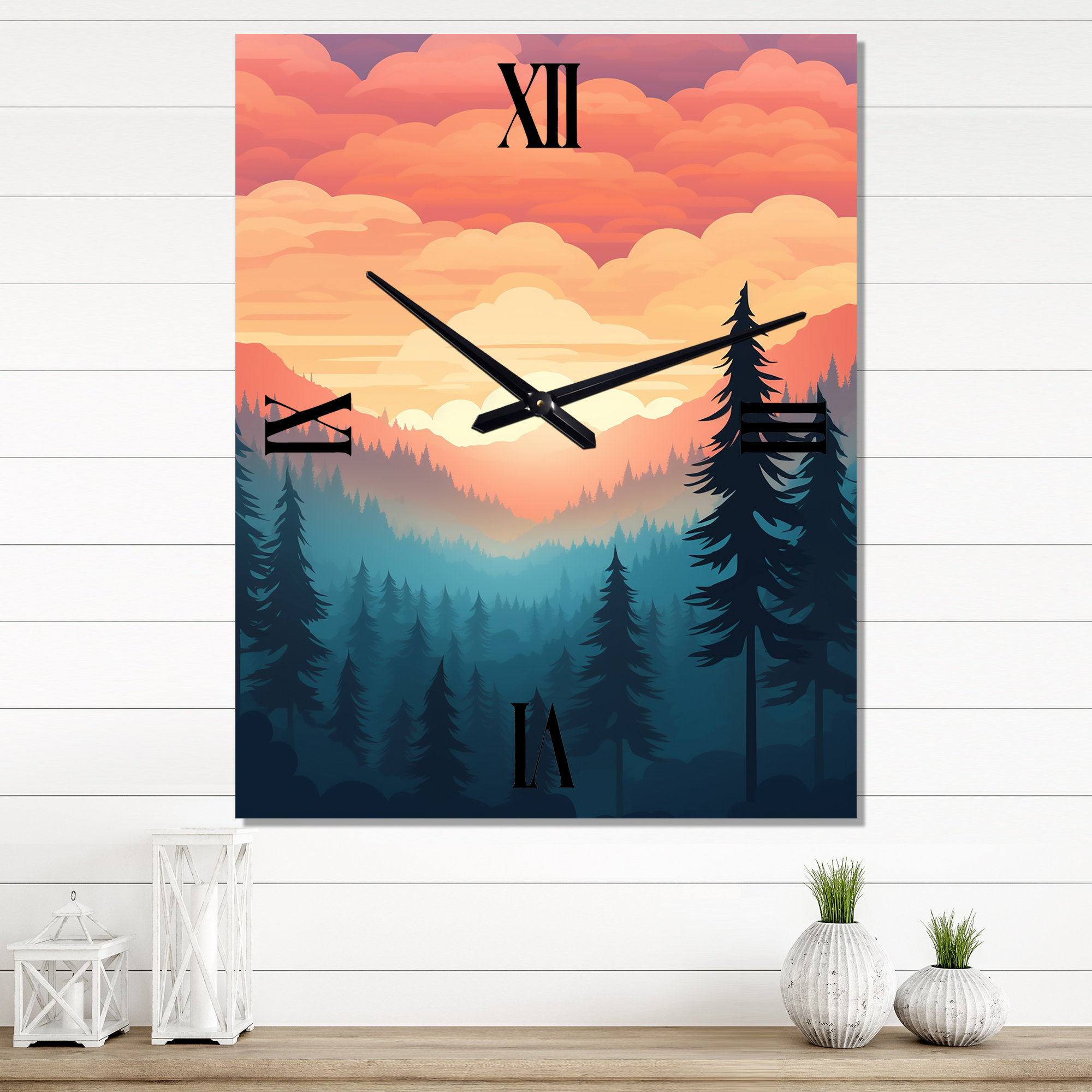 Latitude Run® Mountain Daydreams Sunset Over Forest Trees III ...
