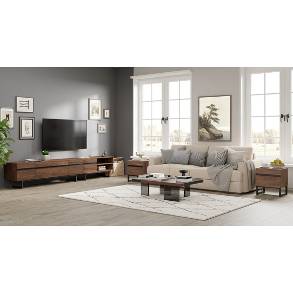 Latitude Run® Modern Living Room Table Sets Of 3, TV Stand With Storage ...