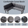Hokku Designs 2 Piece Modern Dark Gray Faux Leather Corner Bench And ...