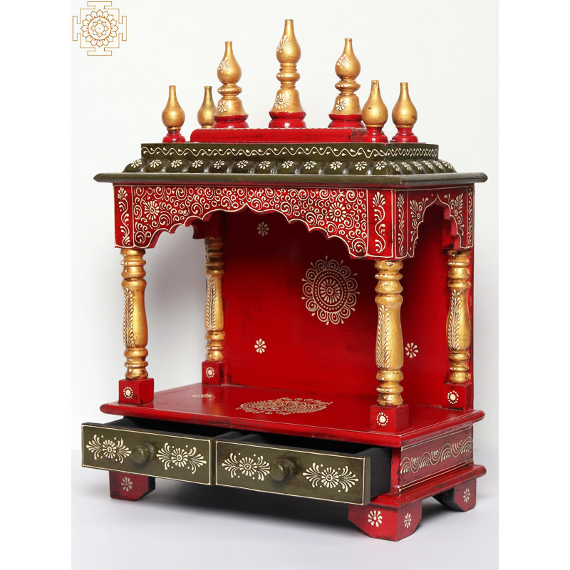 Exotic India Rajasthani Art Wooden Home Puja Temple | Wayfair