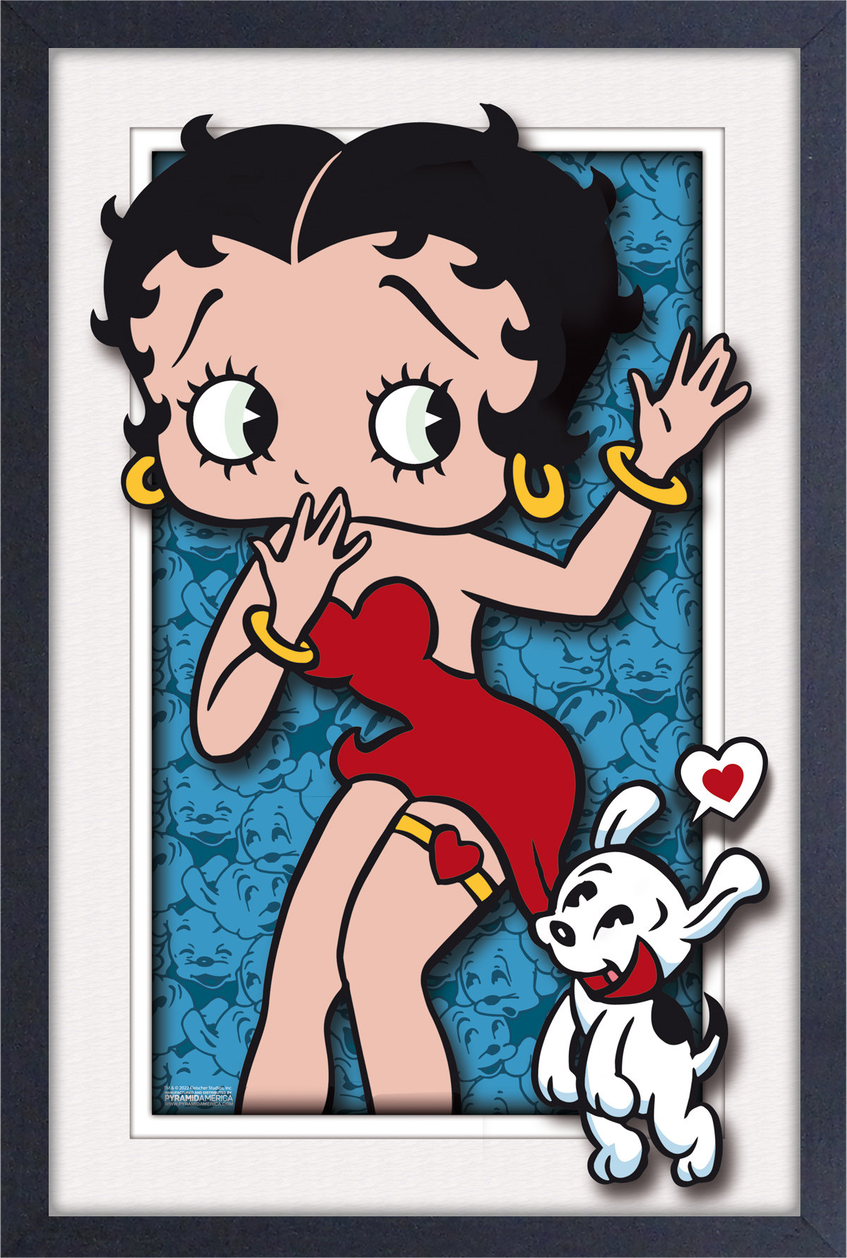 Ebern Designs Boop- Dog Love 11x17 Under Plexi Framed Poster | Wayfair