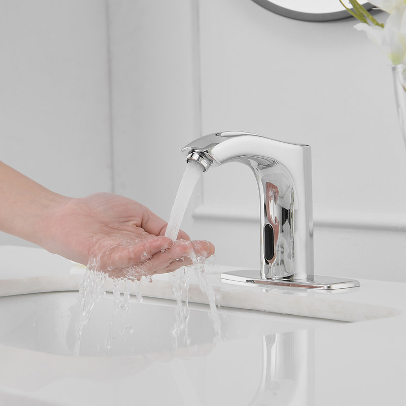 Greenspring Battery Powered Touchless Single Hole Bathroom Faucet | Wayfair