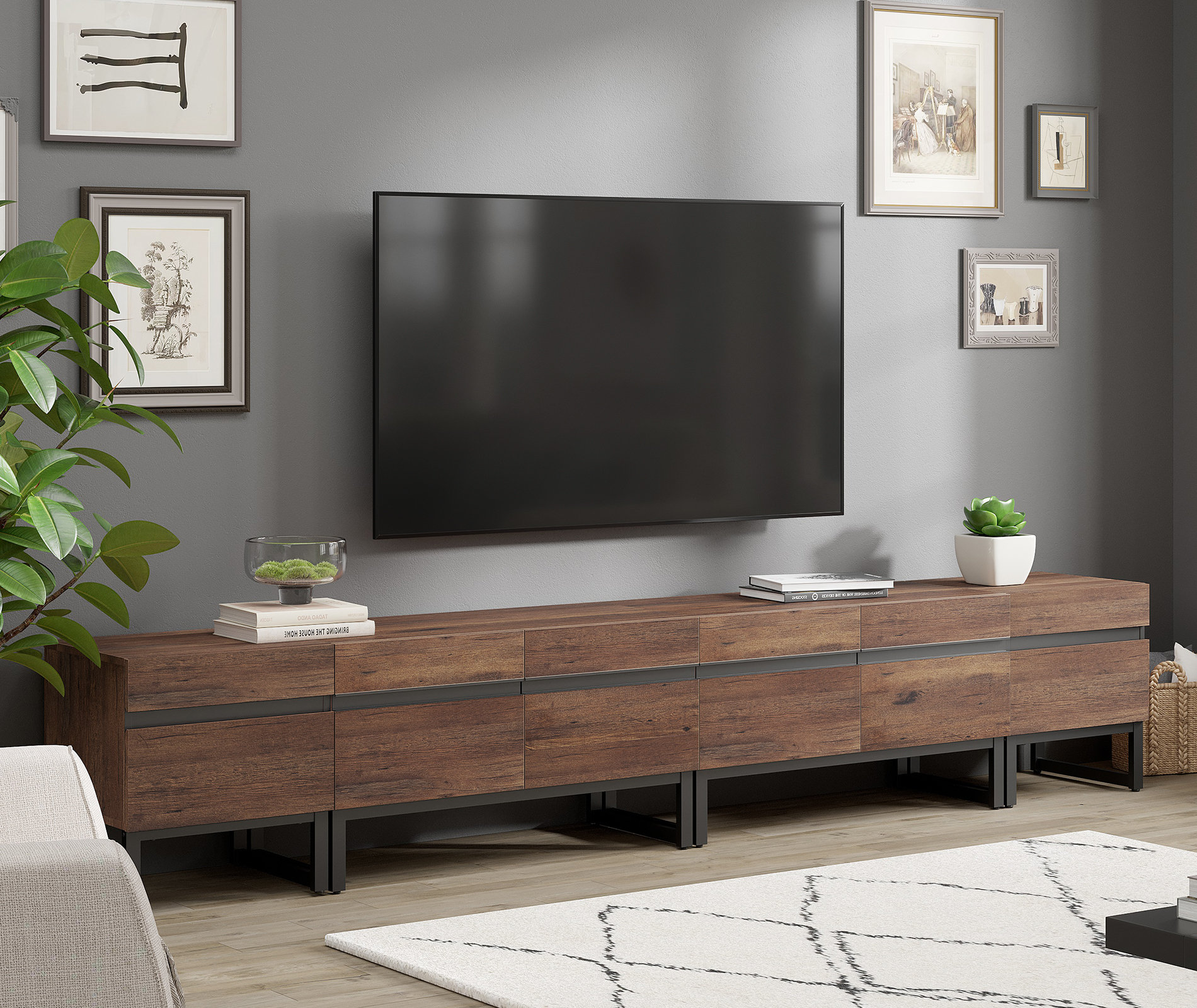 Latitude Run® Nellie Modern TV Stand For Tvs Up To 110 Inches, 3-In-1 ...