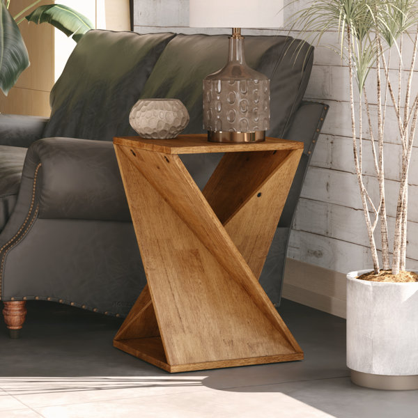 Wrought Studio™ Farmhouse Square Solid Wood End Table With Twisted ...