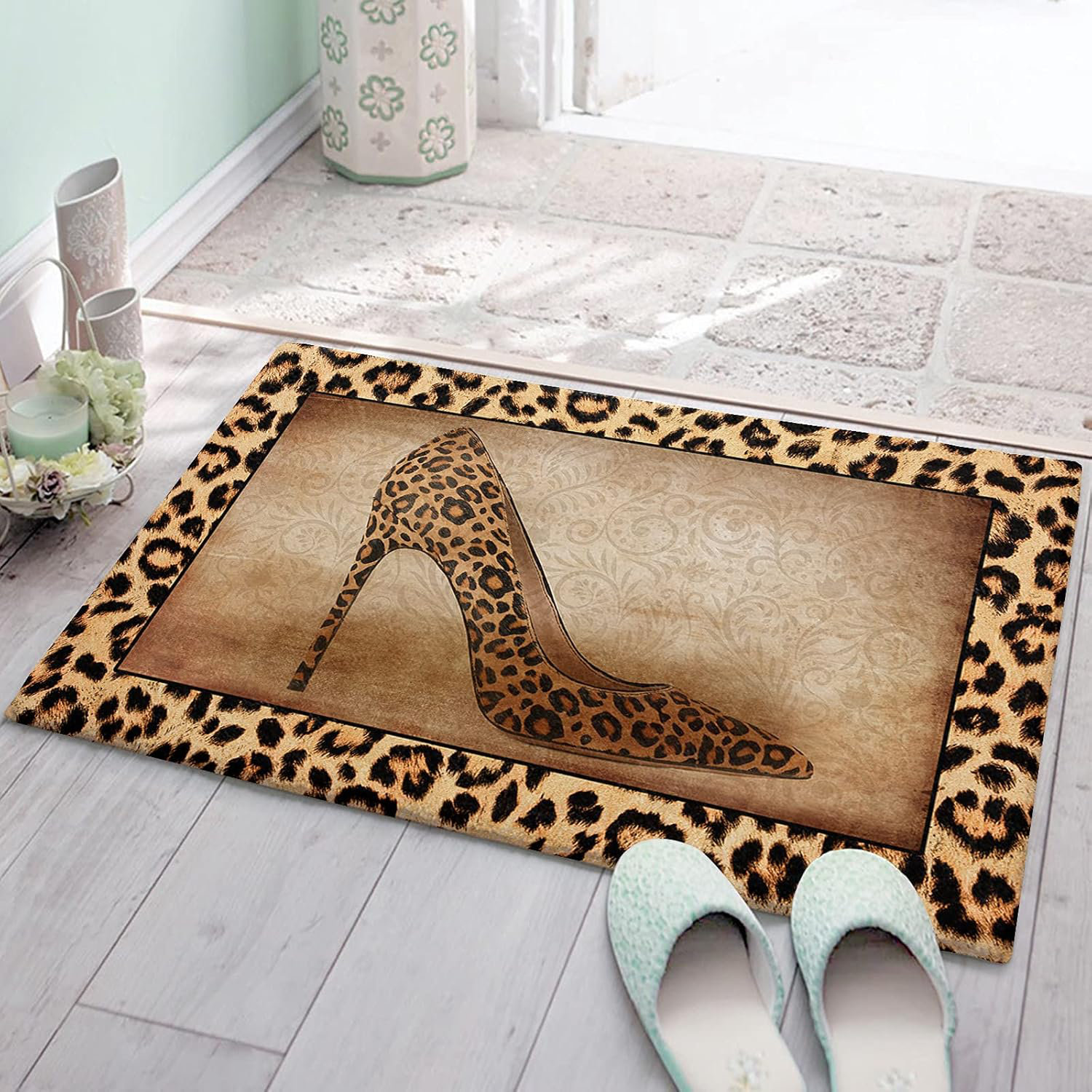 Mercer41 Floor Door Mats Shag Carpet Leopard Print Sexy Female High ...
