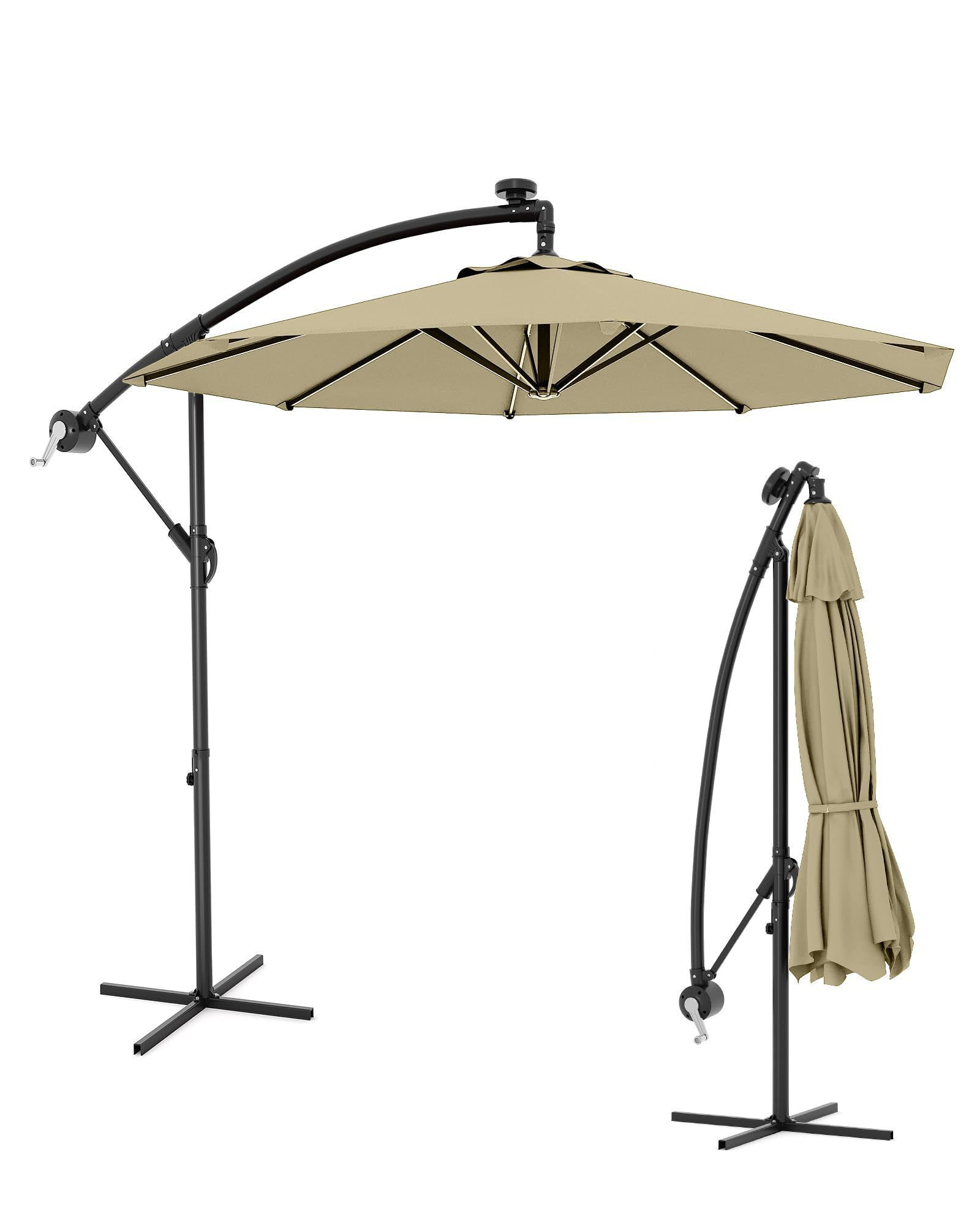 Latitude Run® 10FT Hanging Cantilever Umbrella, 8 Ribs, 360 Rotating ...
