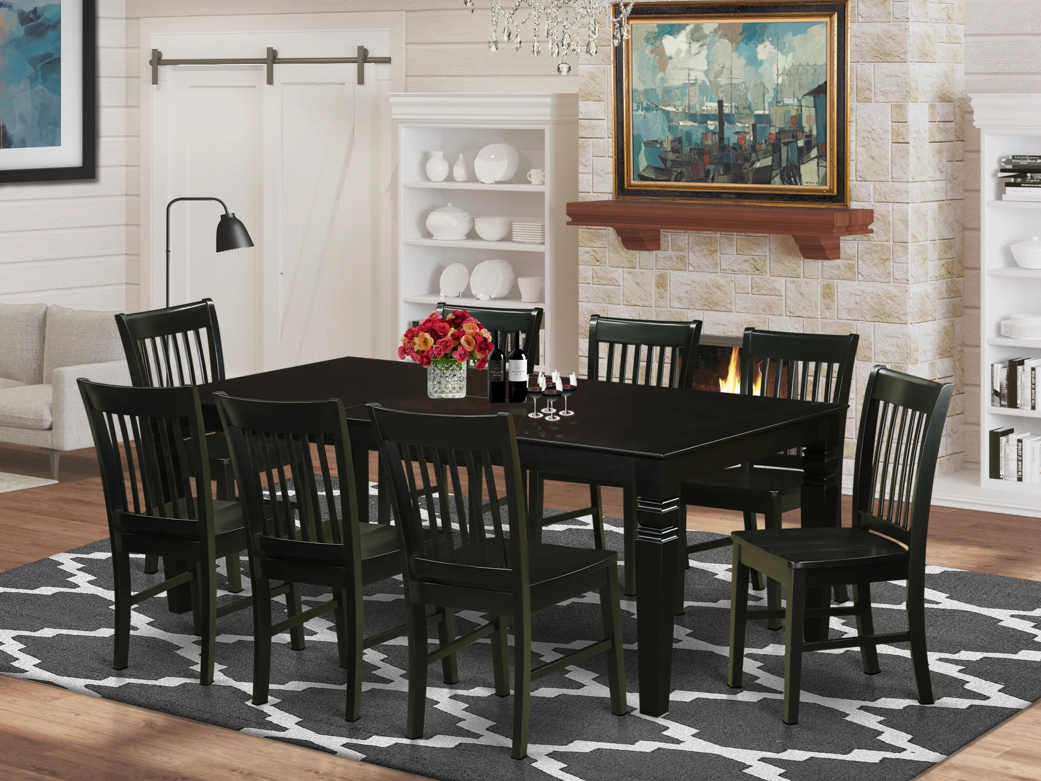 Darby Home Co Bodiam 9 Piece Butterfly Leaf Solid Wood Dining Set | Wayfair