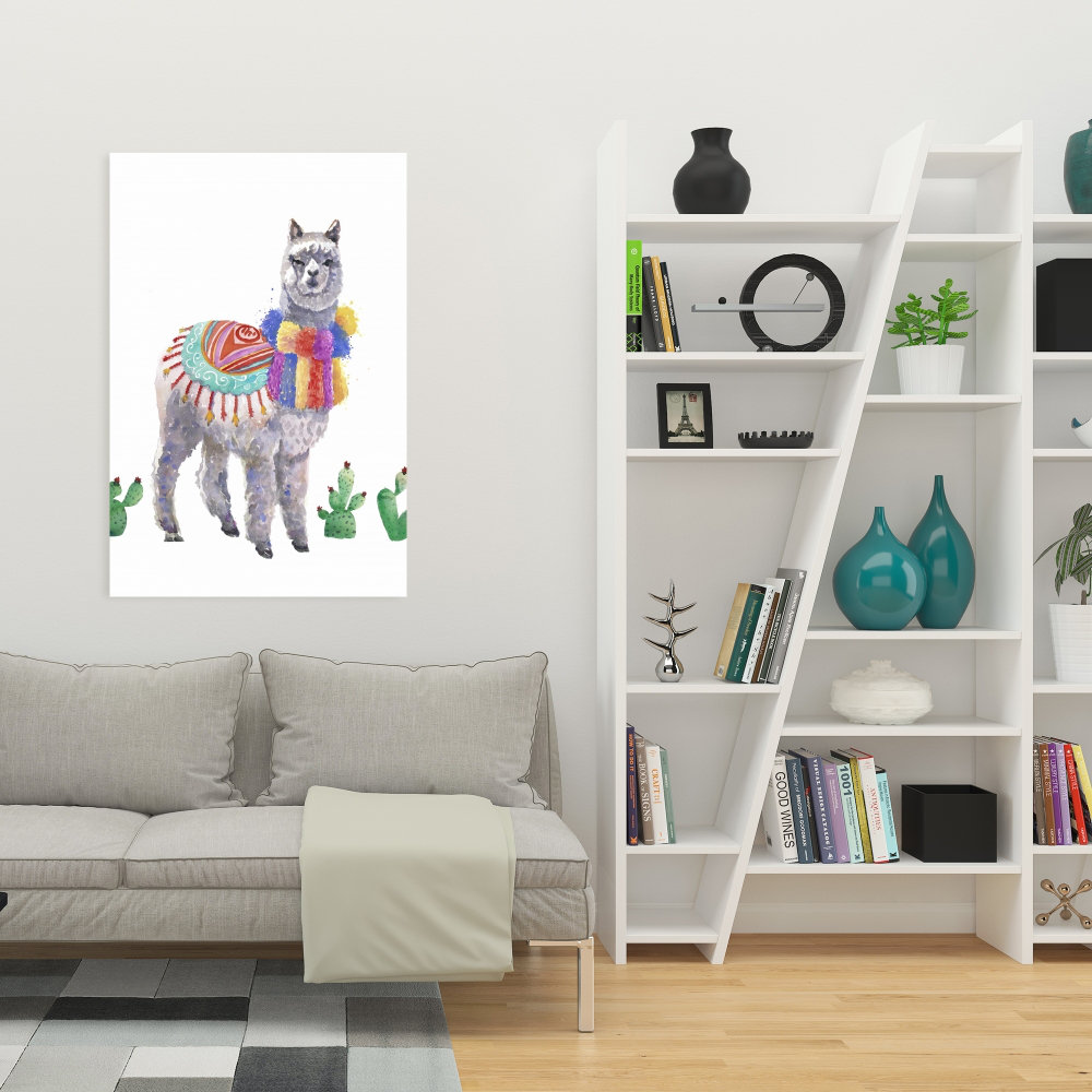 Lark Manor Traditional Peruvian Lama - Green Bedroom Canvas Home Decor ...
