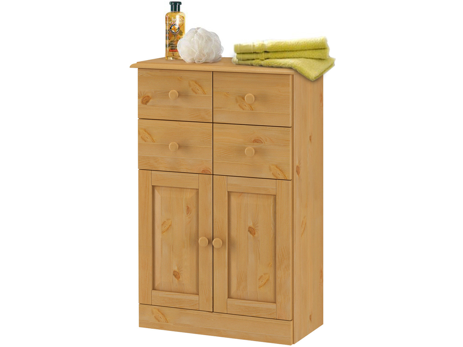 Red Barrel Studio® Cornelia 2 Drawer Bath Cupboard, Natural | Wayfair