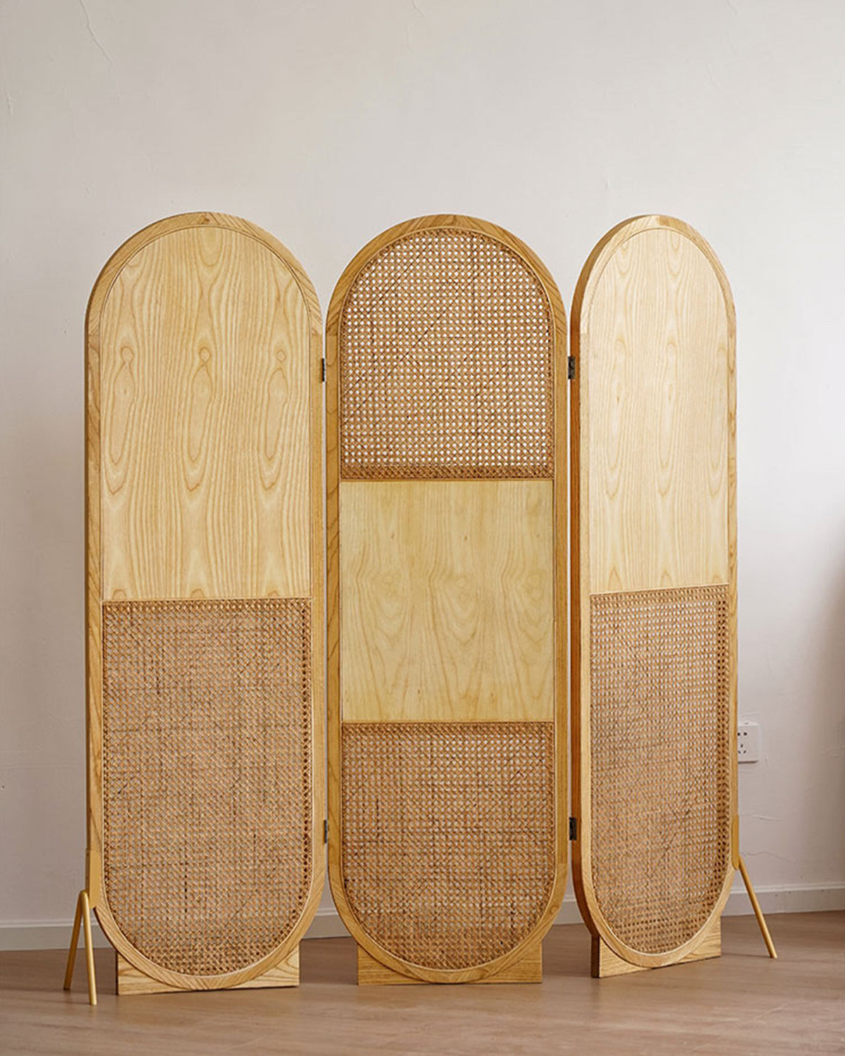 abodeappeal Brown Oval Solid Wood;Rattan Room Dividers | Wayfair