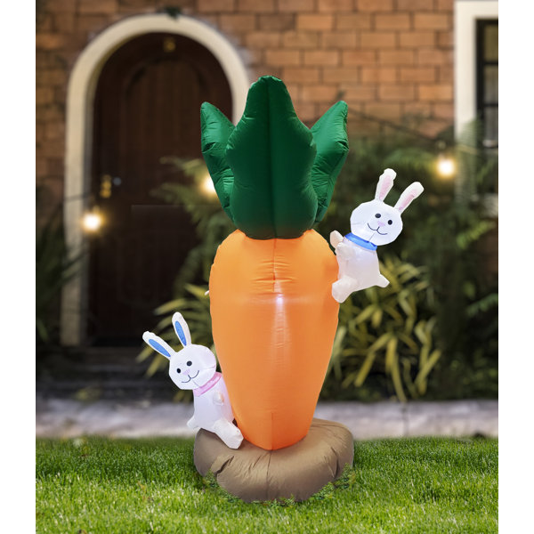 The Holiday Aisle® 5FT Easter Inflatables Outdoor Decoration Bunnies ...