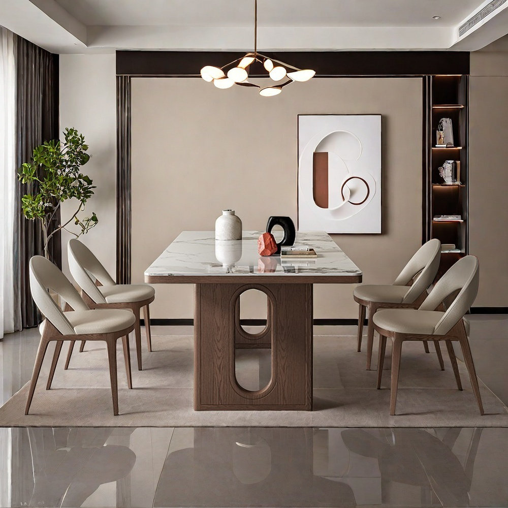 Graceful Nests Furnishings Ash wood solid wood rock plate dining table ...